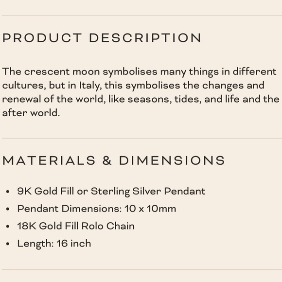 S-Kin Studio | Jewelry | Gold Moon Pendant Necklace | Poshmark